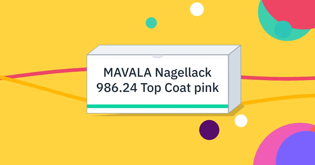 Symbolbild: Packung mit der Aufschrift MAVALA Nagellack 986.24 Top Coat pink (PZN 15560466) – Verfügbarkeit und Bezug in Apotheken in Frankfurt am Main