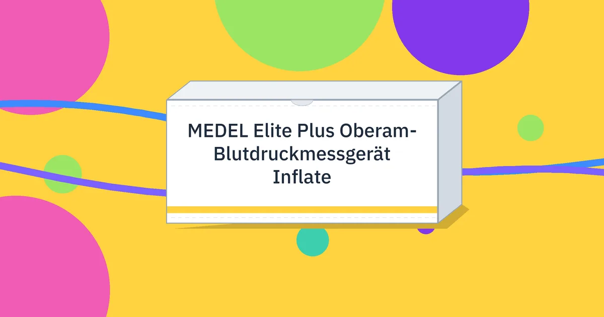 Symbolbild: Packung mit der Aufschrift MEDEL Elite Plus Oberam-Blutdruckmessgerät Inflate (PZN 19193504) – Verfügbarkeit und Bezug in Apotheken in Frankfurt am Main
