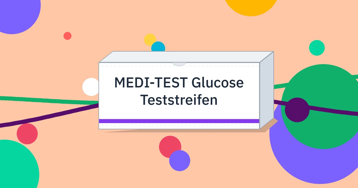 Symbolbild: Packung mit der Aufschrift MEDI-TEST Glucose Teststreifen (PZN 00516301) – Verfügbarkeit und Bezug in Apotheken in Frankfurt am Main