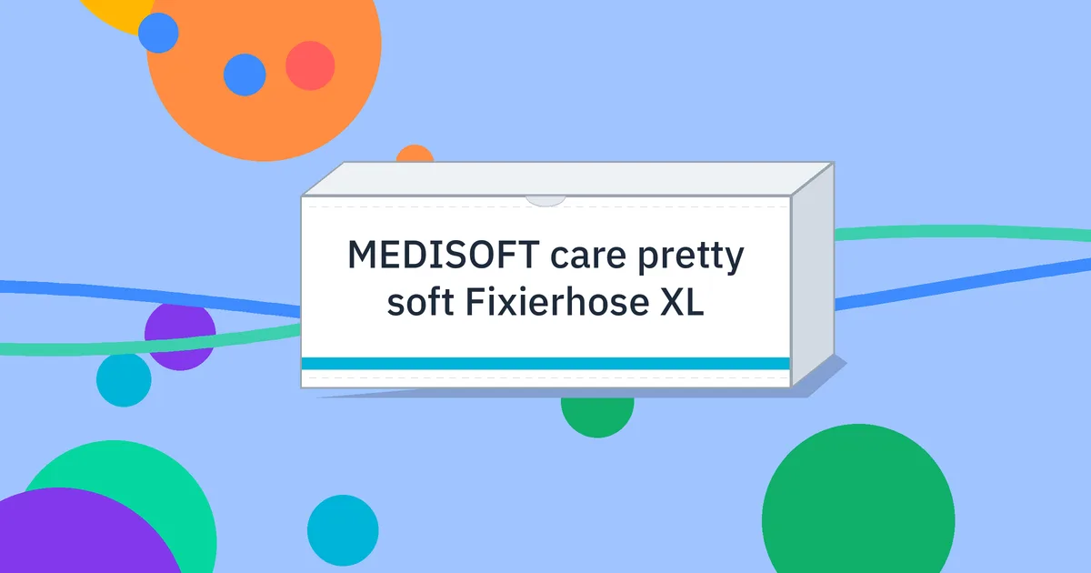 Symbolbild: Packung mit der Aufschrift MEDISOFT care pretty soft Fixierhose XL (PZN 20134984) – Verfügbarkeit und Bezug in Apotheken in Frankfurt am Main