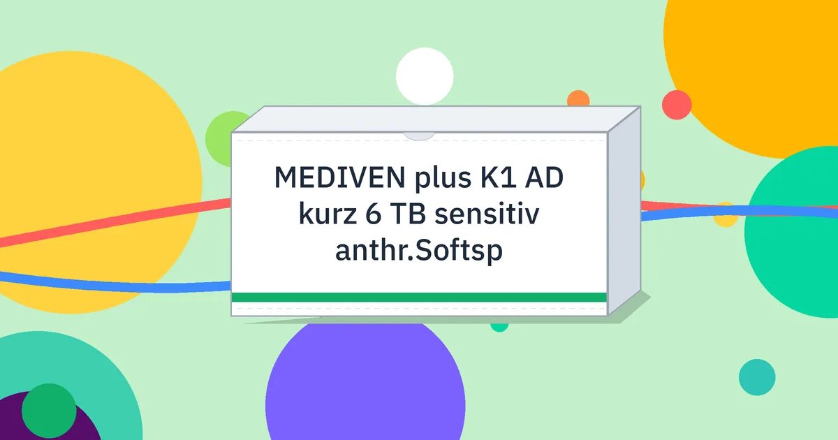 Symbolbild: Packung mit der Aufschrift MEDIVEN plus K1 AD kurz 6 TB sensitiv anthr.Softsp (PZN 15053166) – Verfügbarkeit und Bezug in Apotheken in Frankfurt am Main