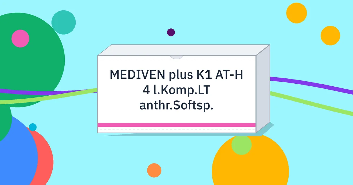 Symbolbild: Packung mit der Aufschrift MEDIVEN plus K1 AT-H 4 l.Komp.LT anthr.Softsp. (PZN 15037730) – Verfügbarkeit und Bezug in Apotheken in Frankfurt am Main