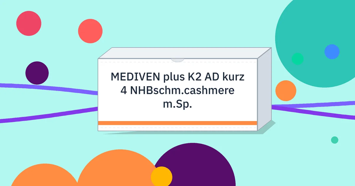 Symbolbild: Packung mit der Aufschrift MEDIVEN plus K2 AD kurz 4 NHBschm.cashmere m.Sp. (PZN 15926298) – Verfügbarkeit und Bezug in Apotheken in Frankfurt am Main