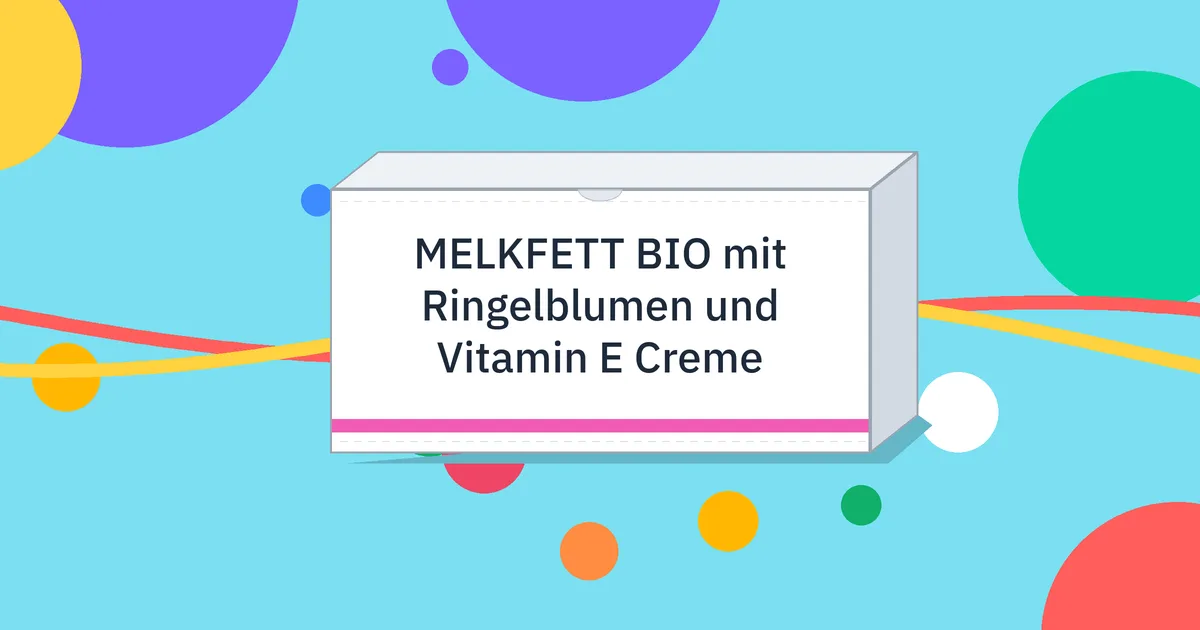 Symbolbild: Packung mit der Aufschrift MELKFETT BIO mit Ringelblumen und Vitamin E Creme (PZN 03925690) – Verfügbarkeit und Bezug in Apotheken in Frankfurt am Main