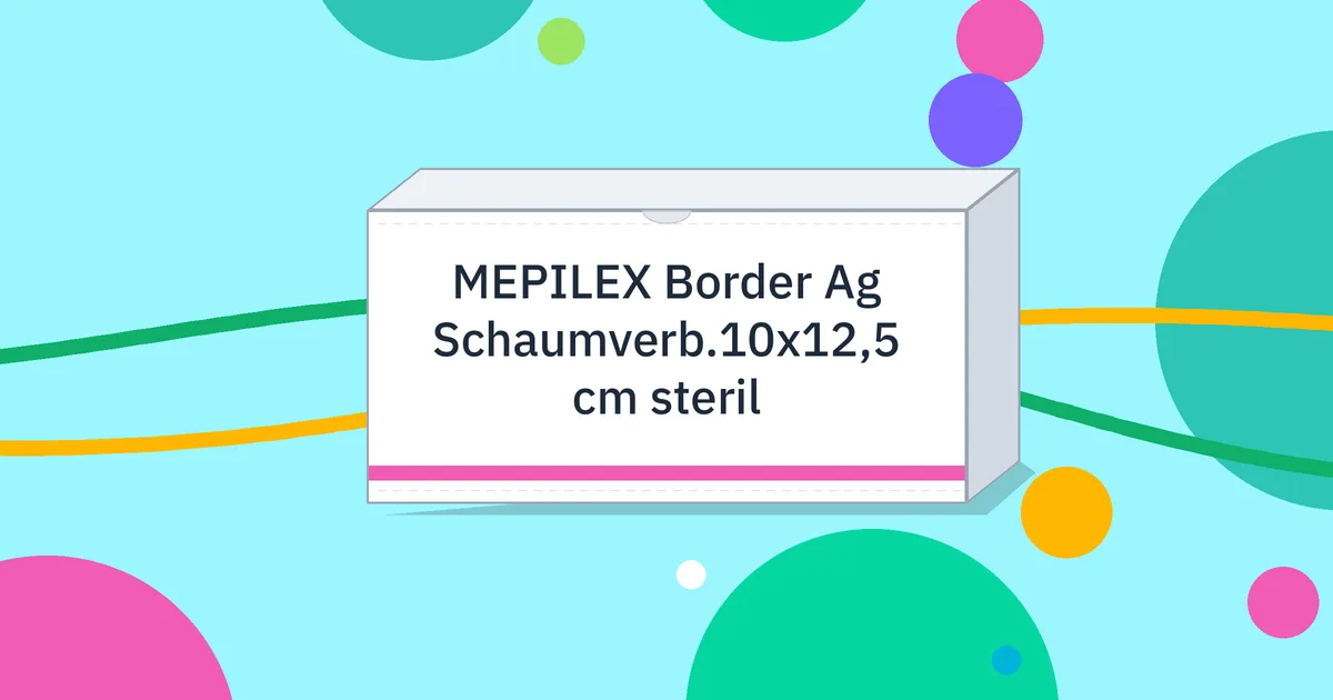 Symbolbild: Packung mit der Aufschrift MEPILEX Border Ag Schaumverb.10x12,5 cm steril (PZN 11343298) – Verfügbarkeit und Bezug in Apotheken in Frankfurt am Main