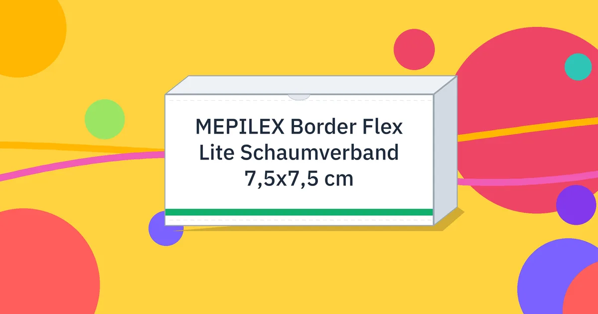 Symbolbild: Packung mit der Aufschrift MEPILEX Border Flex Lite Schaumverband 7,5x7,5 cm (PZN 19702182) – Verfügbarkeit und Bezug in Apotheken in Frankfurt am Main