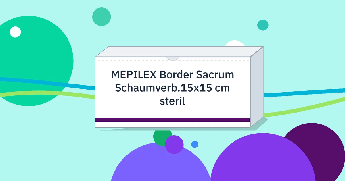 Symbolbild: Packung mit der Aufschrift MEPILEX Border Sacrum Schaumverb.15x15 cm steril (PZN 16123466) – Verfügbarkeit und Bezug in Apotheken in Frankfurt am Main