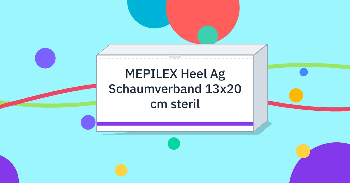 Symbolbild: Packung mit der Aufschrift MEPILEX Heel Ag Schaumverband 13x20 cm steril (PZN 12577294) – Verfügbarkeit und Bezug in Apotheken in Frankfurt am Main