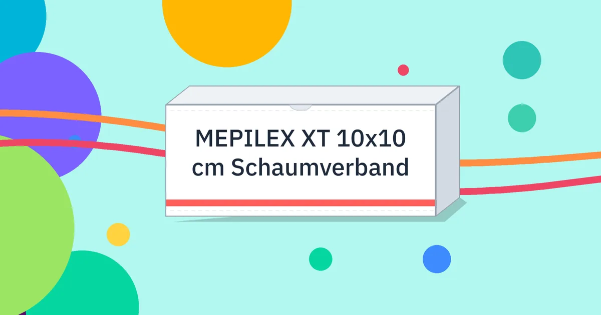 Symbolbild: Packung mit der Aufschrift MEPILEX XT 10x10 cm Schaumverband (PZN 12700694) – Verfügbarkeit und Bezug in Apotheken in Frankfurt am Main