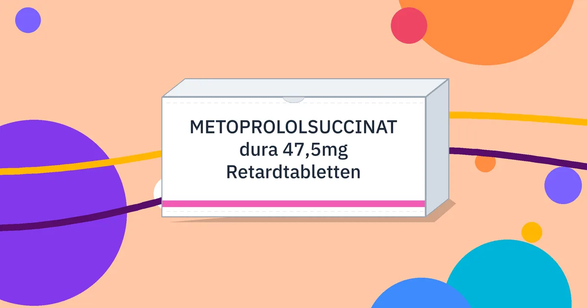 Symbolbild: Packung mit der Aufschrift METOPROLOLSUCCINAT dura 47,5mg Retardtabletten (PZN 02952845) – Verfügbarkeit und Bezug in Apotheken in Frankfurt am Main