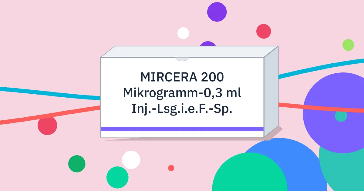 Symbolbild: Packung mit der Aufschrift MIRCERA 200 Mikrogramm-0,3 ml Inj.-Lsg.i.e.F.-Sp. (PZN 12405104) – Verfügbarkeit und Bezug in Apotheken in Frankfurt am Main