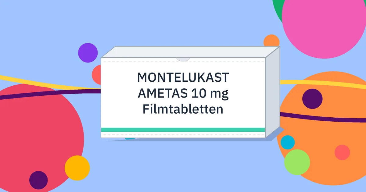 Symbolbild: Packung mit der Aufschrift MONTELUKAST AMETAS 10 mg Filmtabletten (PZN 16867327) – Verfügbarkeit und Bezug in Apotheken in Frankfurt am Main