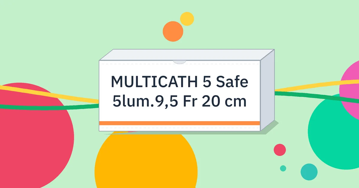 Symbolbild: Packung mit der Aufschrift MULTICATH 5 Safe 5lum.9,5 Fr 20 cm (PZN 09782458) – Verfügbarkeit und Bezug in Apotheken in Frankfurt am Main