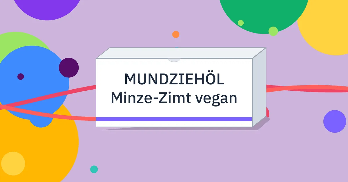 Symbolbild: Packung mit der Aufschrift MUNDZIEHÖL Minze-Zimt vegan (PZN 15251469) – Verfügbarkeit und Bezug in Apotheken in Frankfurt am Main