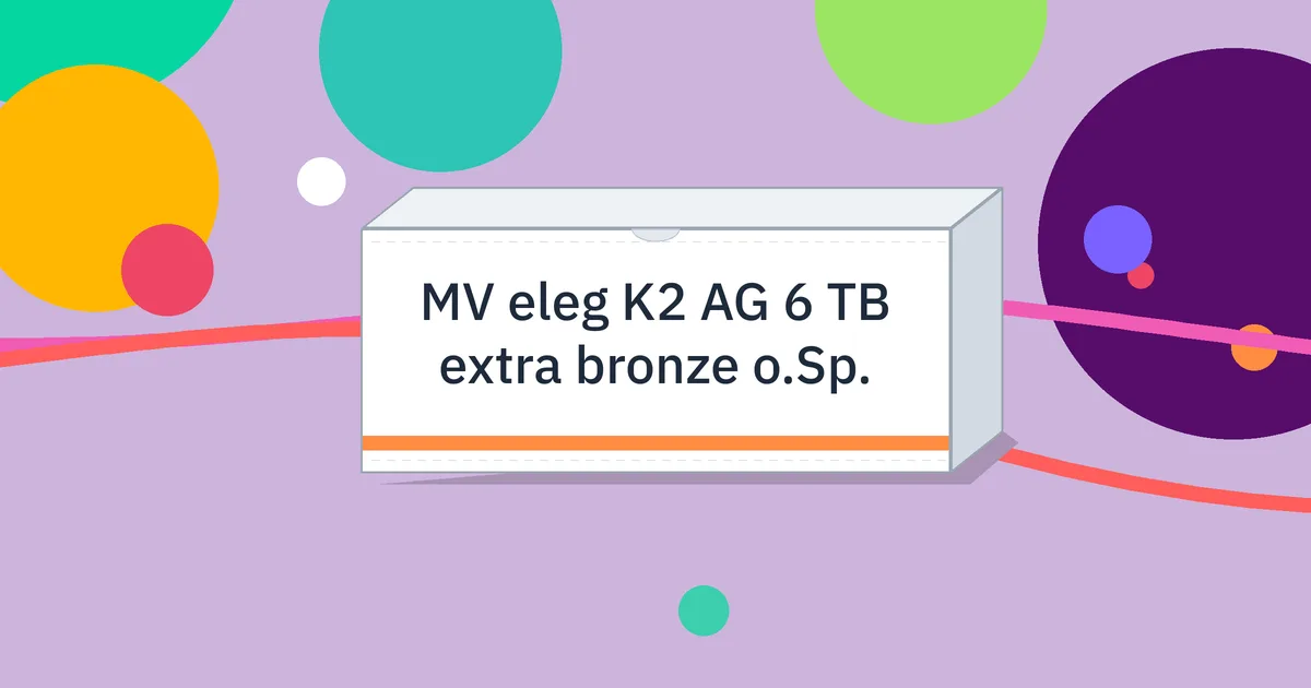 Symbolbild: Packung mit der Aufschrift MV eleg K2 AG 6 TB extra bronze o.Sp. (PZN 14718534) – Verfügbarkeit und Bezug in Apotheken in Frankfurt am Main