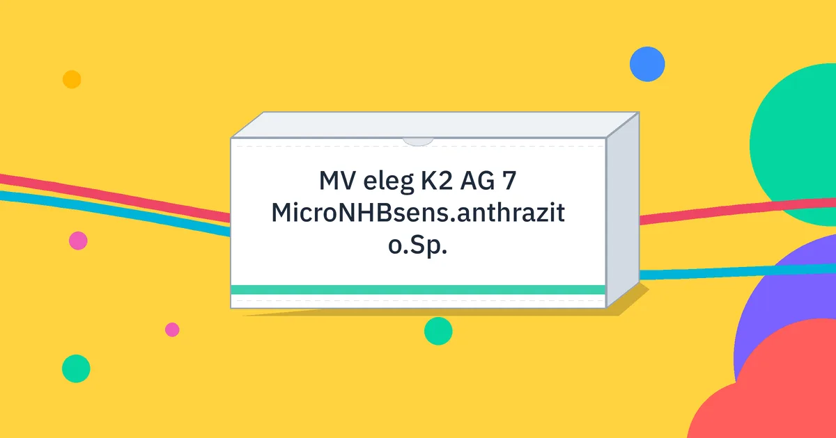 Symbolbild: Packung mit der Aufschrift MV eleg K2 AG 7 MicroNHBsens.anthrazit o.Sp. (PZN 16071597) – Verfügbarkeit und Bezug in Apotheken in Frankfurt am Main