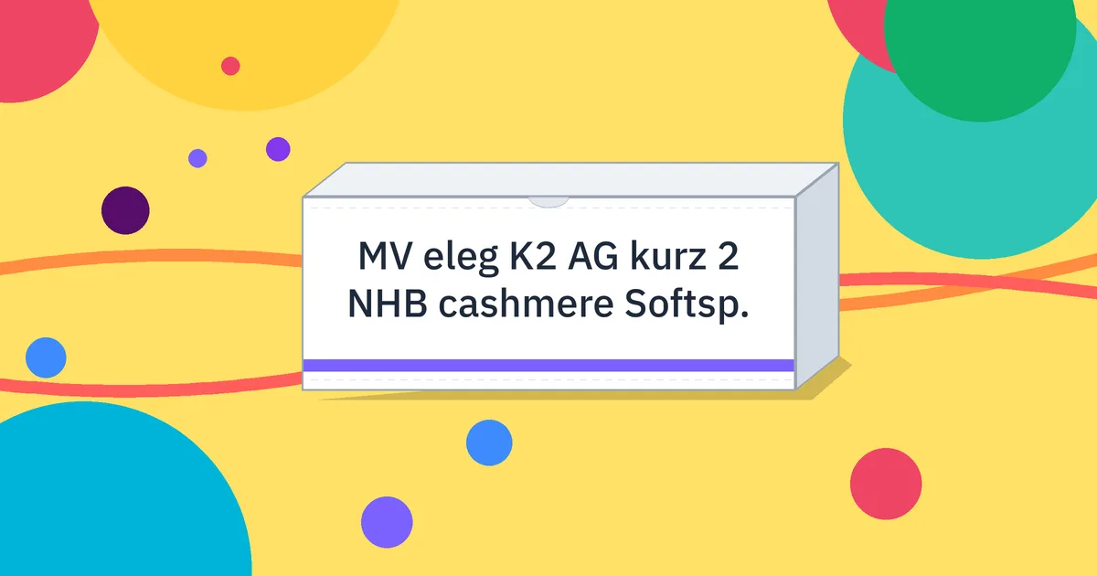 Symbolbild: Packung mit der Aufschrift MV eleg K2 AG kurz 2 NHB cashmere Softsp. (PZN 15715934) – Verfügbarkeit und Bezug in Apotheken in Frankfurt am Main