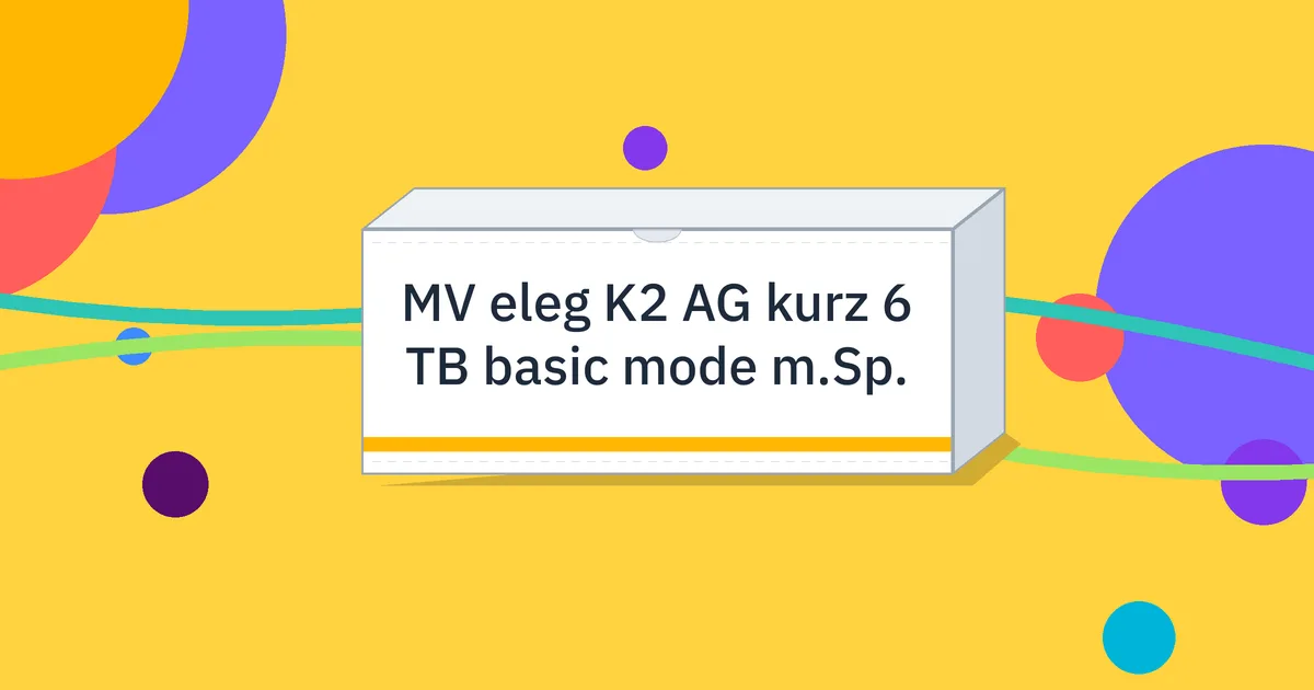 Symbolbild: Packung mit der Aufschrift MV eleg K2 AG kurz 6 TB basic mode m.Sp. (PZN 09881025) – Verfügbarkeit und Bezug in Apotheken in Frankfurt am Main
