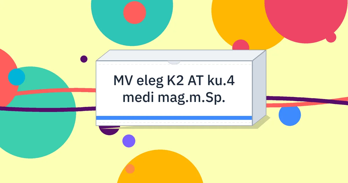 Symbolbild: Packung mit der Aufschrift MV eleg K2 AT ku.4 medi mag.m.Sp. (PZN 14626387) – Verfügbarkeit und Bezug in Apotheken in Frankfurt am Main