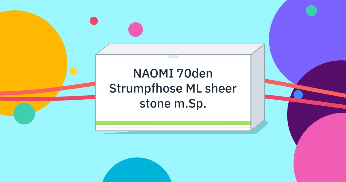 Symbolbild: Packung mit der Aufschrift NAOMI 70den Strumpfhose ML sheer stone m.Sp. (PZN 16179923) – Verfügbarkeit und Bezug in Apotheken in Frankfurt am Main