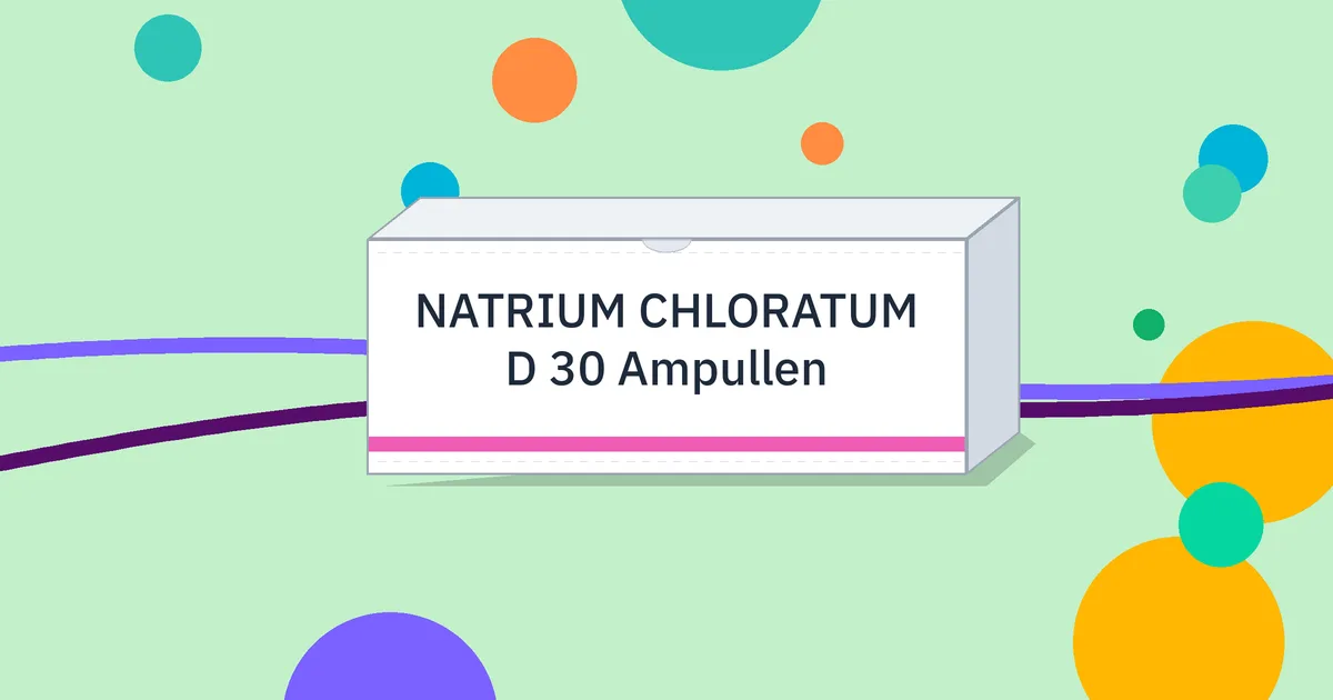 Symbolbild: Packung mit der Aufschrift NATRIUM CHLORATUM D 30 Ampullen (PZN 11707381) – Verfügbarkeit und Bezug in Apotheken in Frankfurt am Main