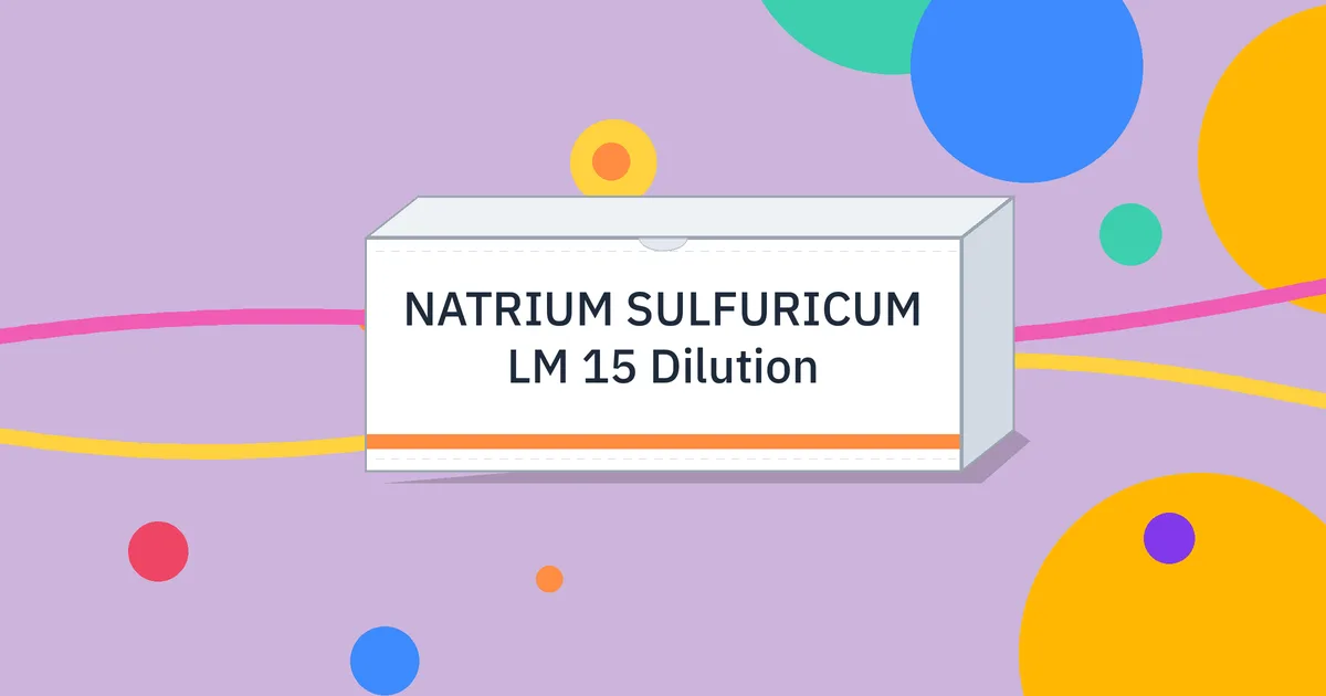 Symbolbild: Packung mit der Aufschrift NATRIUM SULFURICUM LM 15 Dilution (PZN 12967279) – Verfügbarkeit und Bezug in Apotheken in Frankfurt am Main