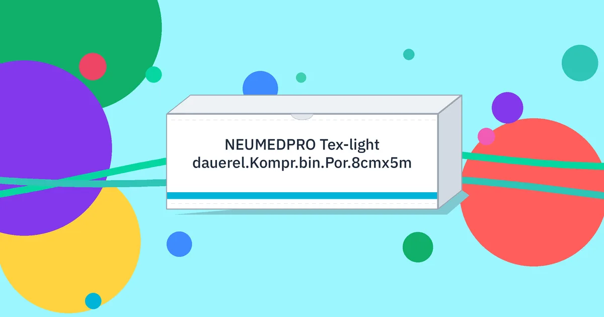 Symbolbild: Packung mit der Aufschrift NEUMEDPRO Tex-light dauerel.Kompr.bin.Por.8cmx5m (PZN 19554161) – Verfügbarkeit und Bezug in Apotheken in Frankfurt am Main