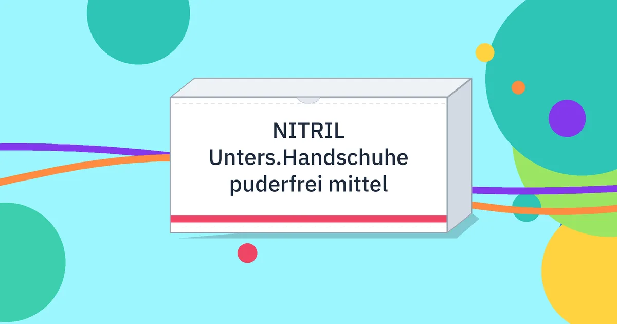 Symbolbild: Packung mit der Aufschrift NITRIL Unters.Handschuhe puderfrei mittel (PZN 01440669) – Verfügbarkeit und Bezug in Apotheken in Frankfurt am Main