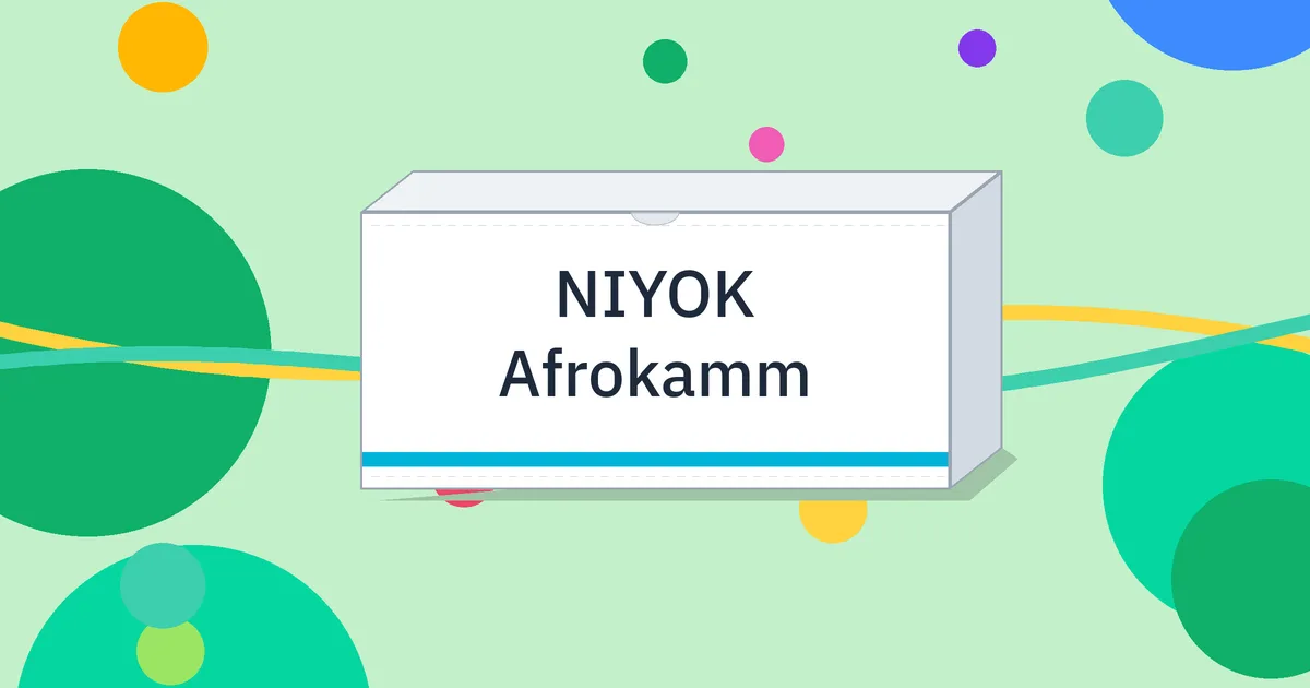 Symbolbild: Packung mit der Aufschrift NIYOK Afrokamm (PZN 19548143) – Verfügbarkeit und Bezug in Apotheken in Frankfurt am Main