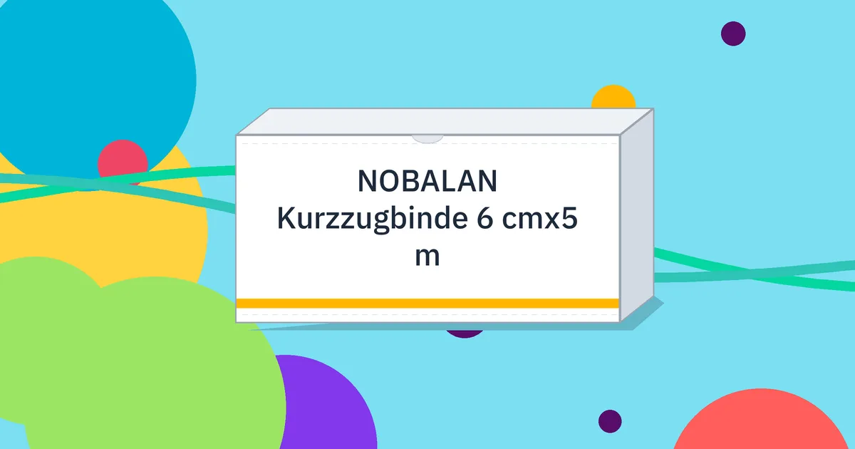 Symbolbild: Packung mit der Aufschrift NOBALAN Kurzzugbinde 6 cmx5 m (PZN 03770684) – Verfügbarkeit und Bezug in Apotheken in Frankfurt am Main