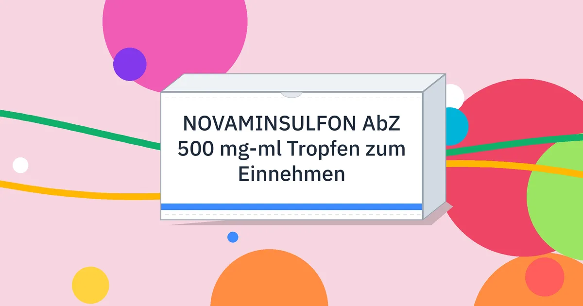 Symbolbild: Packung mit der Aufschrift NOVAMINSULFON AbZ 500 mg-ml Tropfen zum Einnehmen (PZN 01123911) – Verfügbarkeit und Bezug in Apotheken in Frankfurt am Main