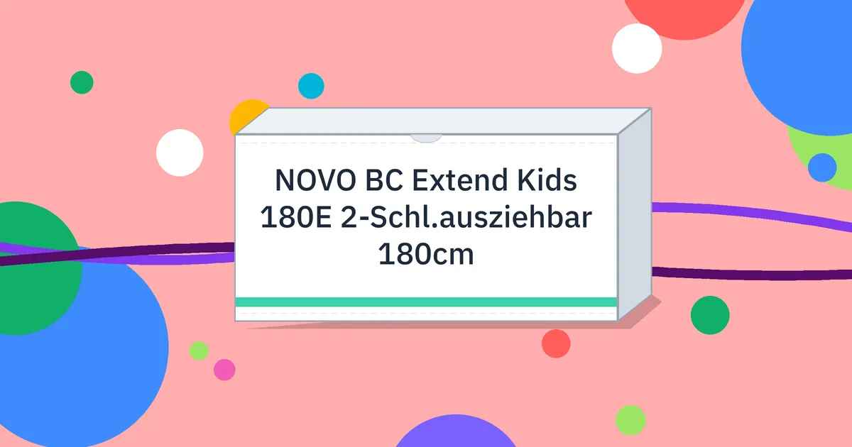 Symbolbild: Packung mit der Aufschrift NOVO BC Extend Kids 180E 2-Schl.ausziehbar 180cm (PZN 18471272) – Verfügbarkeit und Bezug in Apotheken in Frankfurt am Main