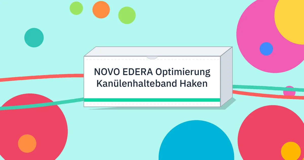 Symbolbild: Packung mit der Aufschrift NOVO EDERA Optimierung Kanülenhalteband Haken (PZN 18726424) – Verfügbarkeit und Bezug in Apotheken in Frankfurt am Main