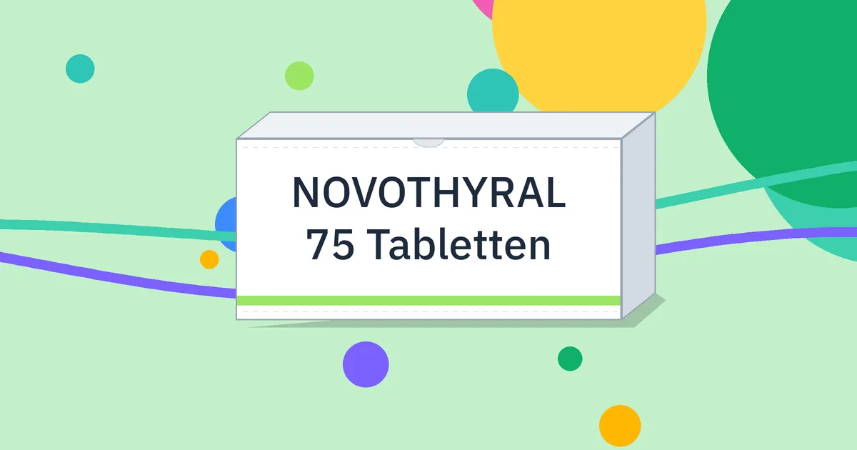 Symbolbild: Packung mit der Aufschrift NOVOTHYRAL 75 Tabletten (PZN 03116803) – Verfügbarkeit und Bezug in Apotheken in Frankfurt am Main