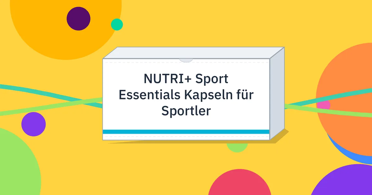 Symbolbild: Packung mit der Aufschrift NUTRI+ Sport Essentials Kapseln für Sportler (PZN 19667528) – Verfügbarkeit und Bezug in Apotheken in Frankfurt am Main