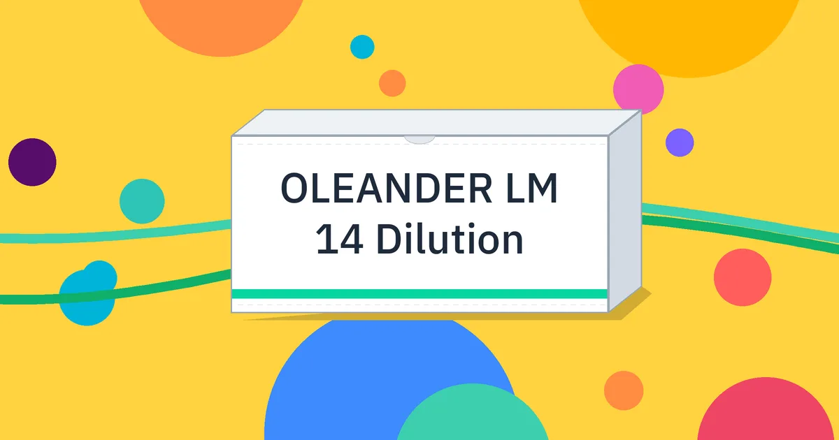 Symbolbild: Packung mit der Aufschrift OLEANDER LM 14 Dilution (PZN 12971223) – Verfügbarkeit und Bezug in Apotheken in Frankfurt am Main