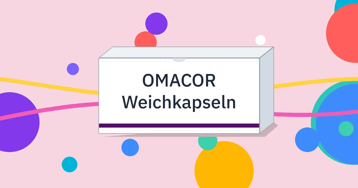 Symbolbild: Packung mit der Aufschrift OMACOR Weichkapseln (PZN 09704292) – Verfügbarkeit und Bezug in Apotheken in Frankfurt am Main