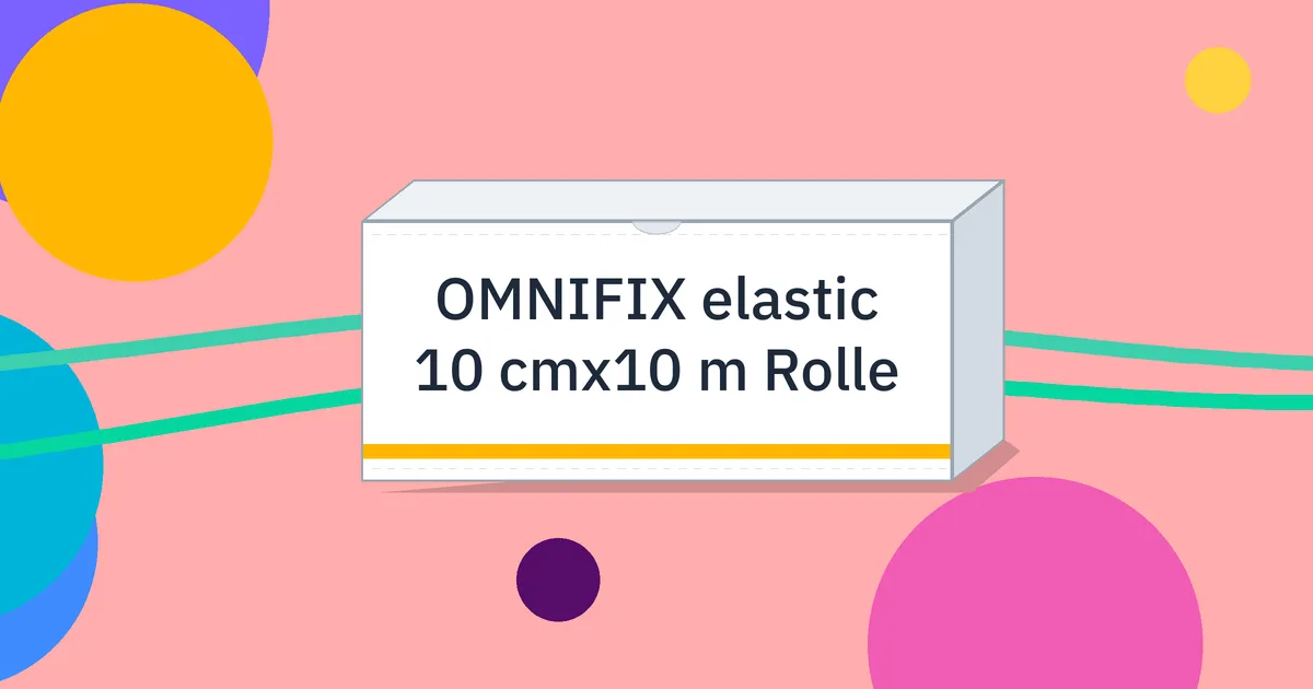 Symbolbild: Packung mit der Aufschrift OMNIFIX elastic 10 cmx10 m Rolle (PZN 17514648) – Verfügbarkeit und Bezug in Apotheken in Frankfurt am Main