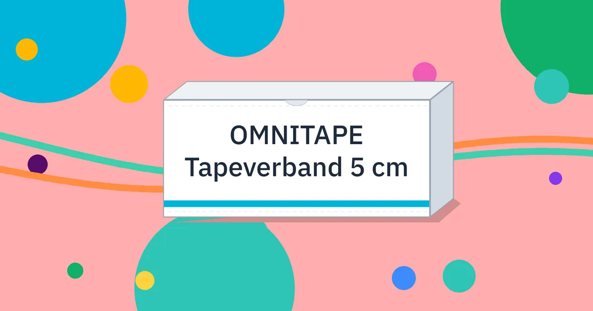 Symbolbild: Packung mit der Aufschrift OMNITAPE Tapeverband 5 cm (PZN 04318207) – Verfügbarkeit und Bezug in Apotheken in Frankfurt am Main