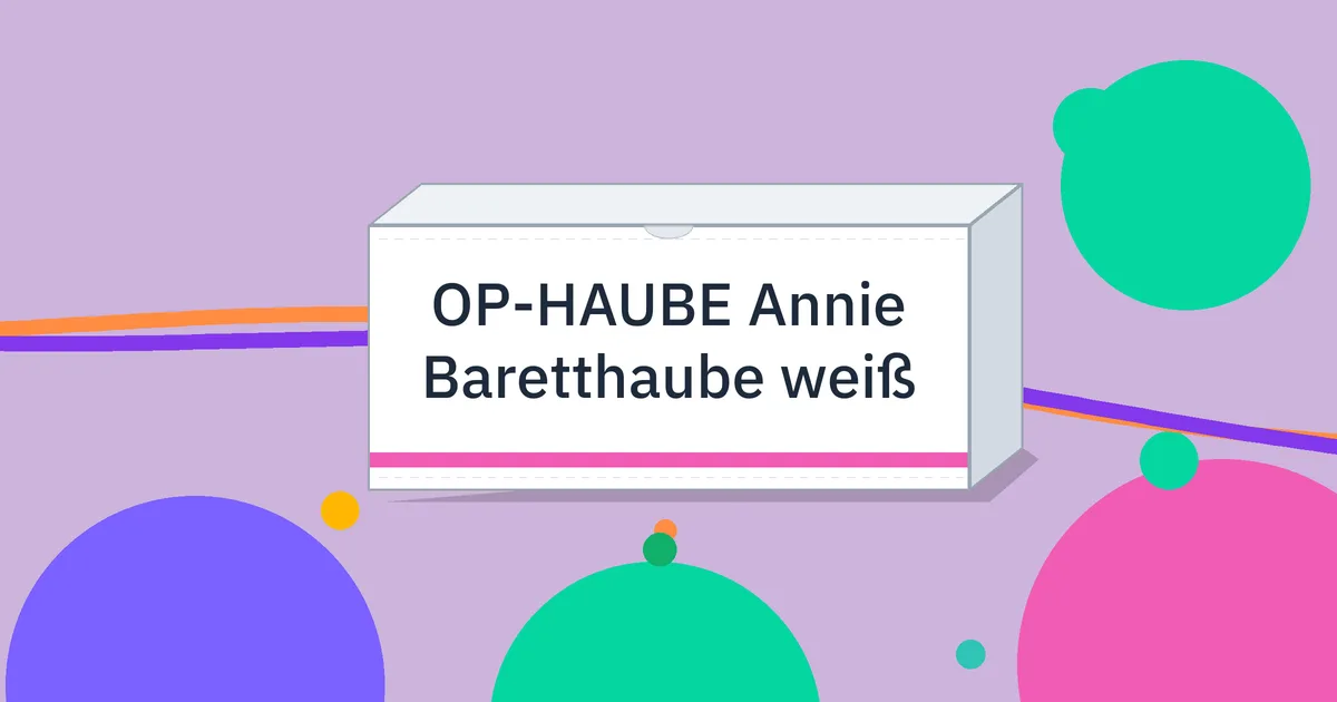 Symbolbild: Packung mit der Aufschrift OP-HAUBE Annie Baretthaube weiß (PZN 06137906) – Verfügbarkeit und Bezug in Apotheken in Frankfurt am Main