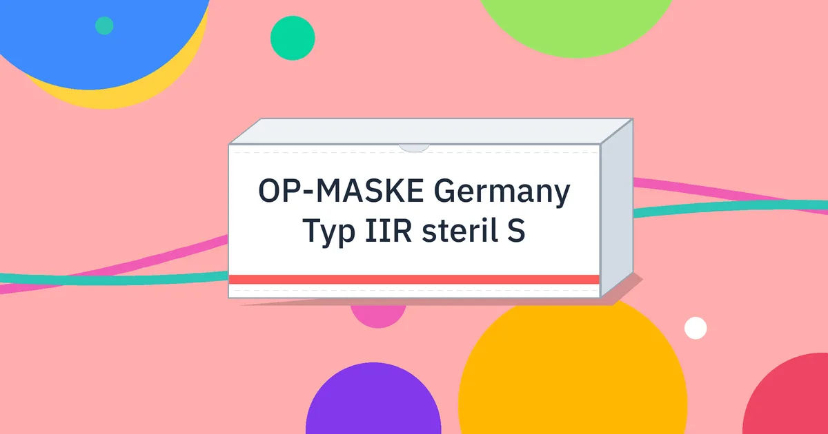 Symbolbild: Packung mit der Aufschrift OP-MASKE Germany Typ IIR steril S (PZN 16841256) – Verfügbarkeit und Bezug in Apotheken in Frankfurt am Main