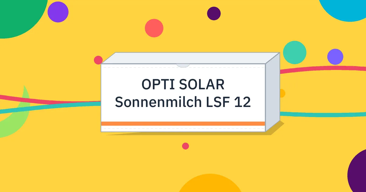 Symbolbild: Packung mit der Aufschrift OPTI SOLAR Sonnenmilch LSF 12 (PZN 04282308) – Verfügbarkeit und Bezug in Apotheken in Frankfurt am Main