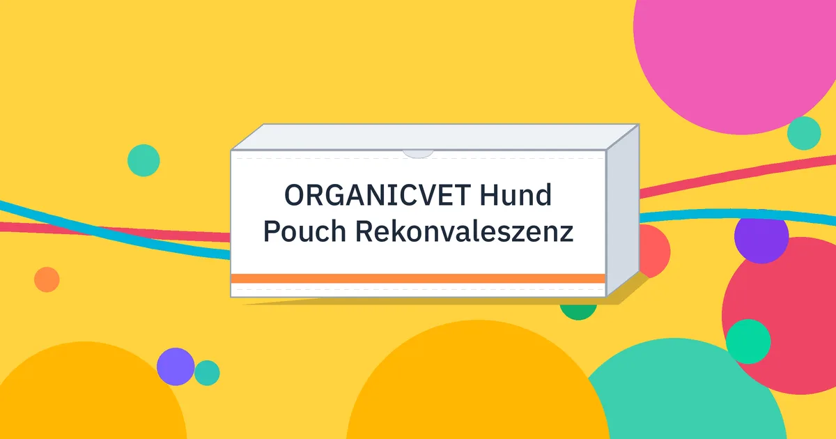 Symbolbild: Packung mit der Aufschrift ORGANICVET Hund Pouch Rekonvaleszenz (PZN 12376130) – Verfügbarkeit und Bezug in Apotheken in Frankfurt am Main
