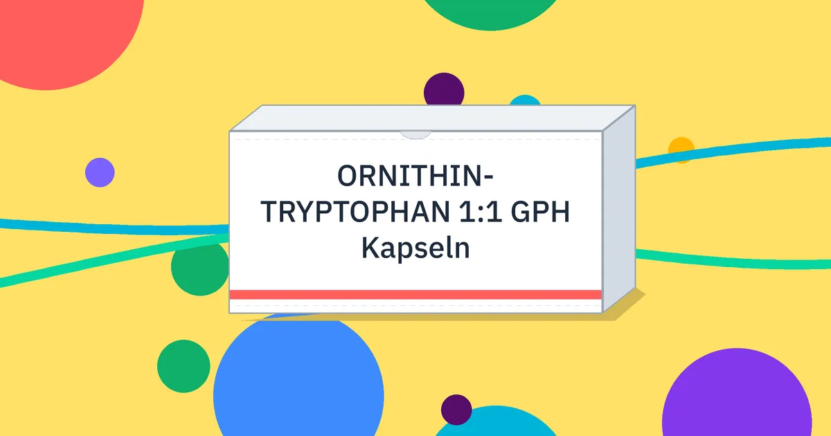 Symbolbild: Packung mit der Aufschrift ORNITHIN-TRYPTOPHAN 1:1 GPH Kapseln (PZN 00944296) – Verfügbarkeit und Bezug in Apotheken in Frankfurt am Main