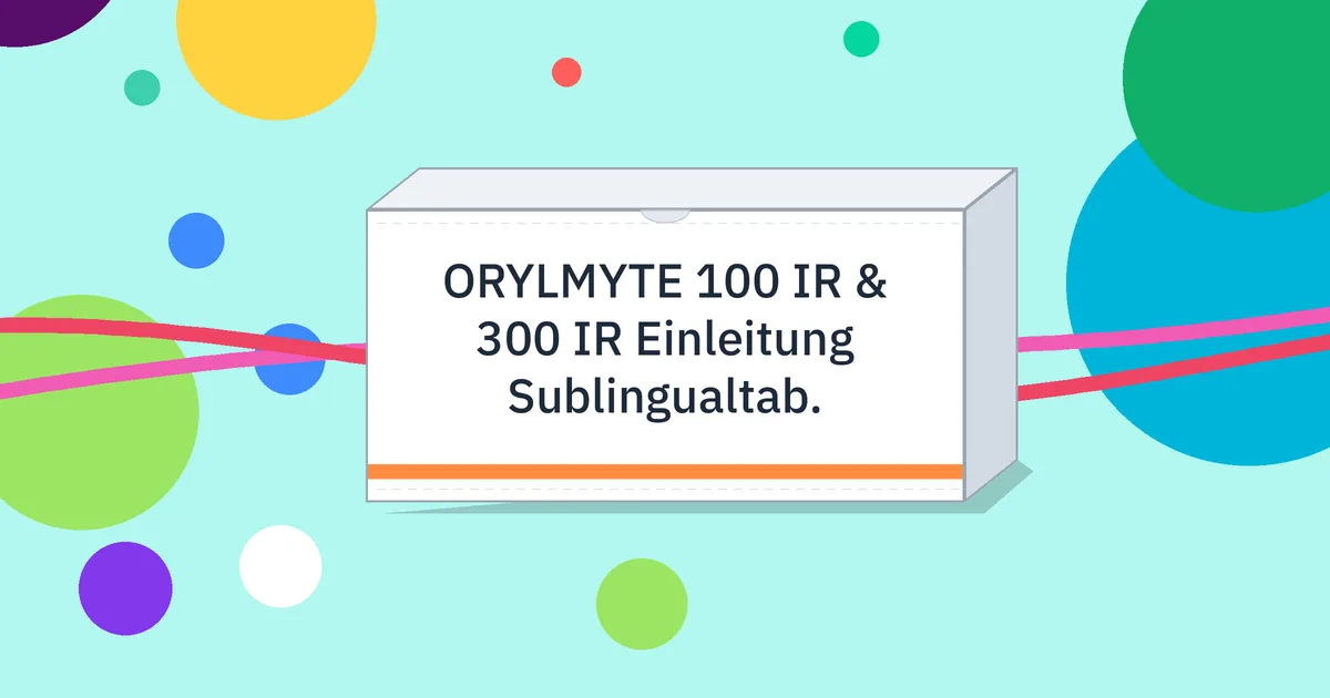 Symbolbild: Packung mit der Aufschrift ORYLMYTE 100 IR & 300 IR Einleitung Sublingualtab. (PZN 19187308) – Verfügbarkeit und Bezug in Apotheken in Frankfurt am Main