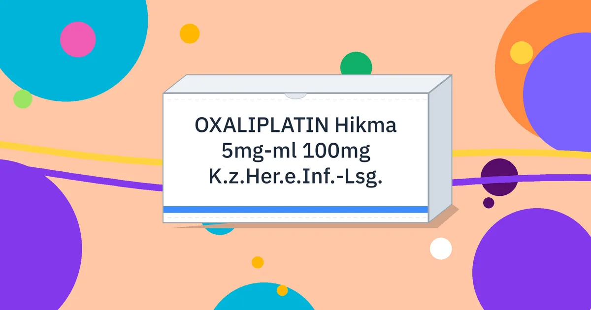 Symbolbild: Packung mit der Aufschrift OXALIPLATIN Hikma 5mg-ml 100mg K.z.Her.e.Inf.-Lsg. (PZN 17991420) – Verfügbarkeit und Bezug in Apotheken in Frankfurt am Main