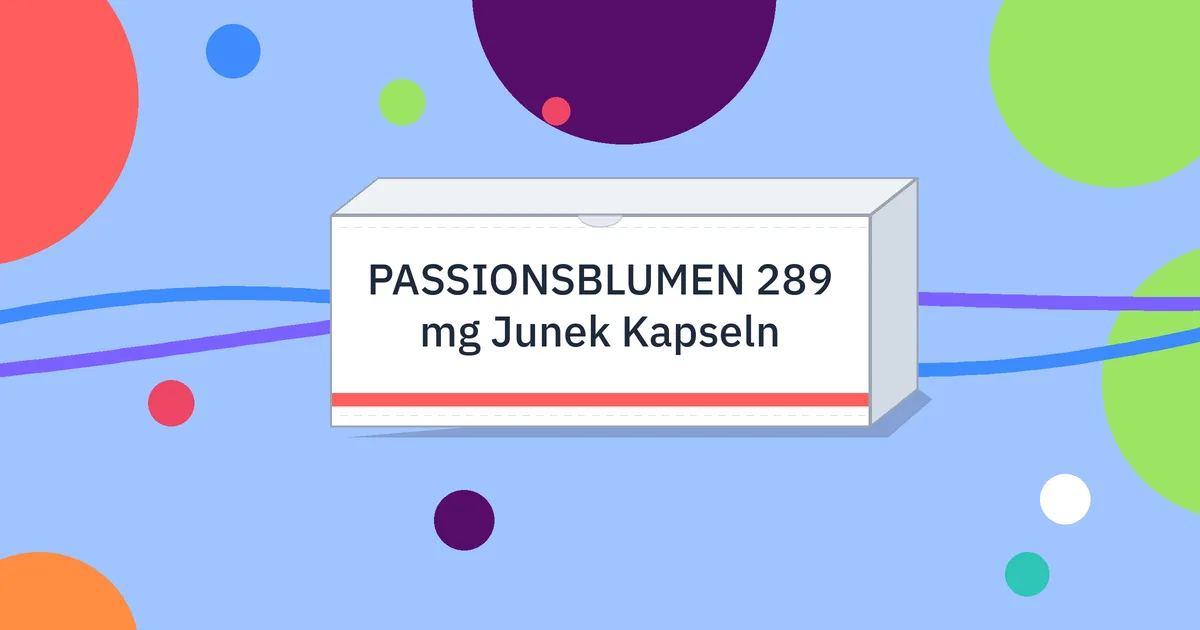 Symbolbild: Packung mit der Aufschrift PASSIONSBLUMEN 289 mg Junek Kapseln (PZN 01095250) – Verfügbarkeit und Bezug in Apotheken in Frankfurt am Main