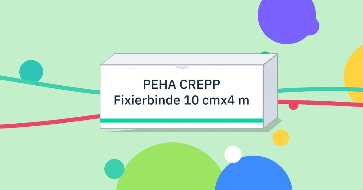 Symbolbild: Packung mit der Aufschrift PEHA CREPP Fixierbinde 10 cmx4 m (PZN 13745629) – Verfügbarkeit und Bezug in Apotheken in Frankfurt am Main