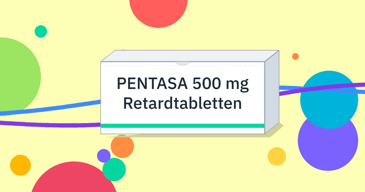Symbolbild: Packung mit der Aufschrift PENTASA 500 mg Retardtabletten (PZN 01977984) – Verfügbarkeit und Bezug in Apotheken in Frankfurt am Main