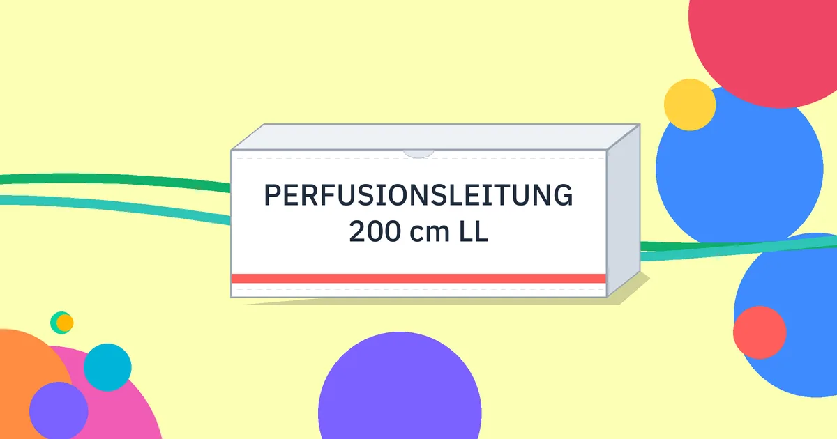 Symbolbild: Packung mit der Aufschrift PERFUSIONSLEITUNG 200 cm LL (PZN 17487957) – Verfügbarkeit und Bezug in Apotheken in Frankfurt am Main